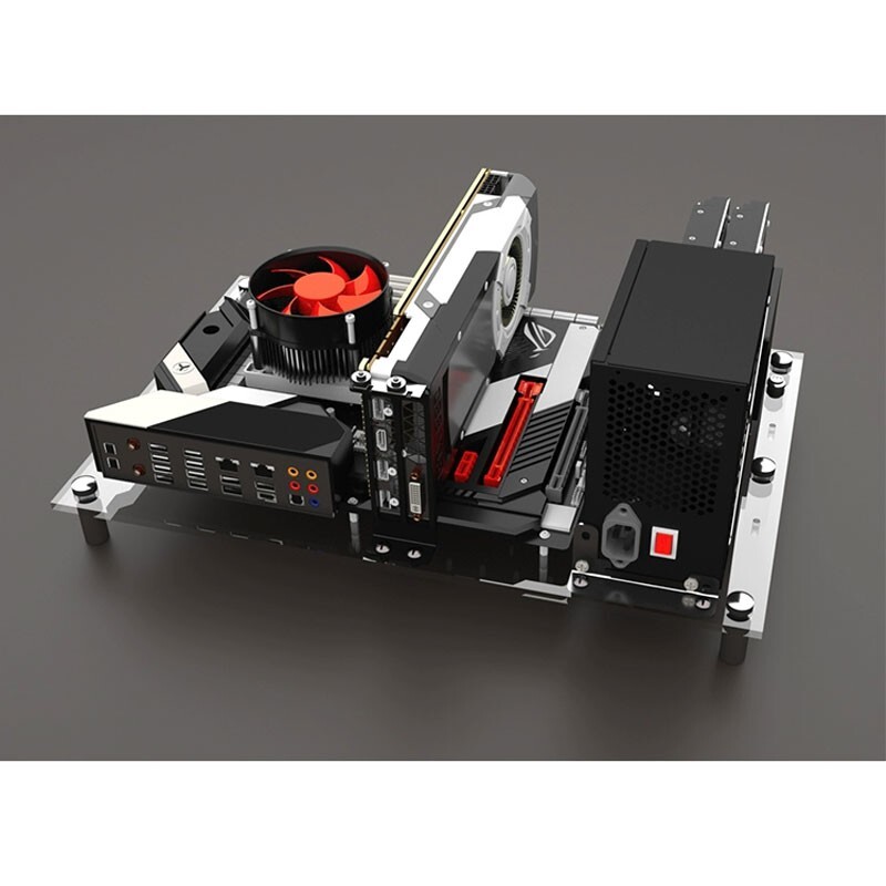 ATX Large Acrylic Open Frame PC Case Heat Dissipation Support for ATX ...