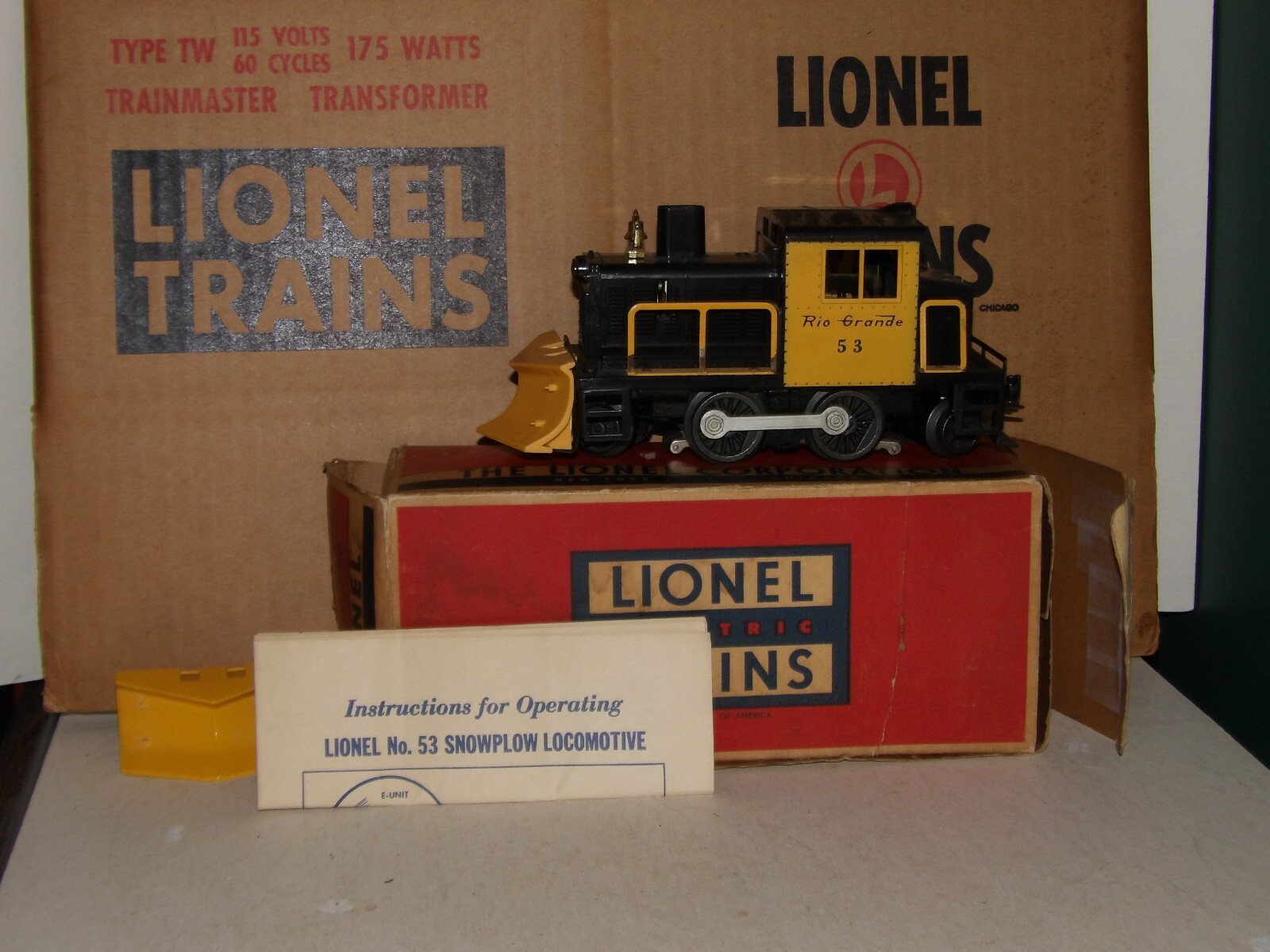 LIONEL # 53 RIO GRANDE SNOWPLOW C-8 COLLECTOR QUALITY BOXED/INSTR. NO ...