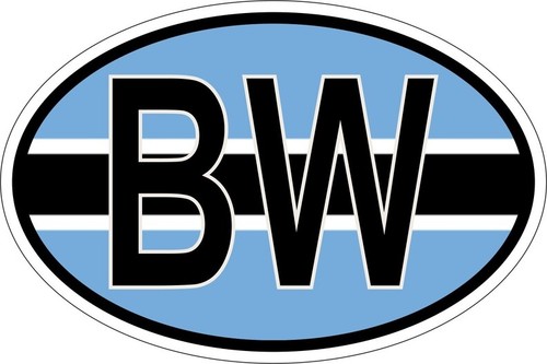 Sticker oval flag vinyl country code BW botswana 3701148092434 | eBay