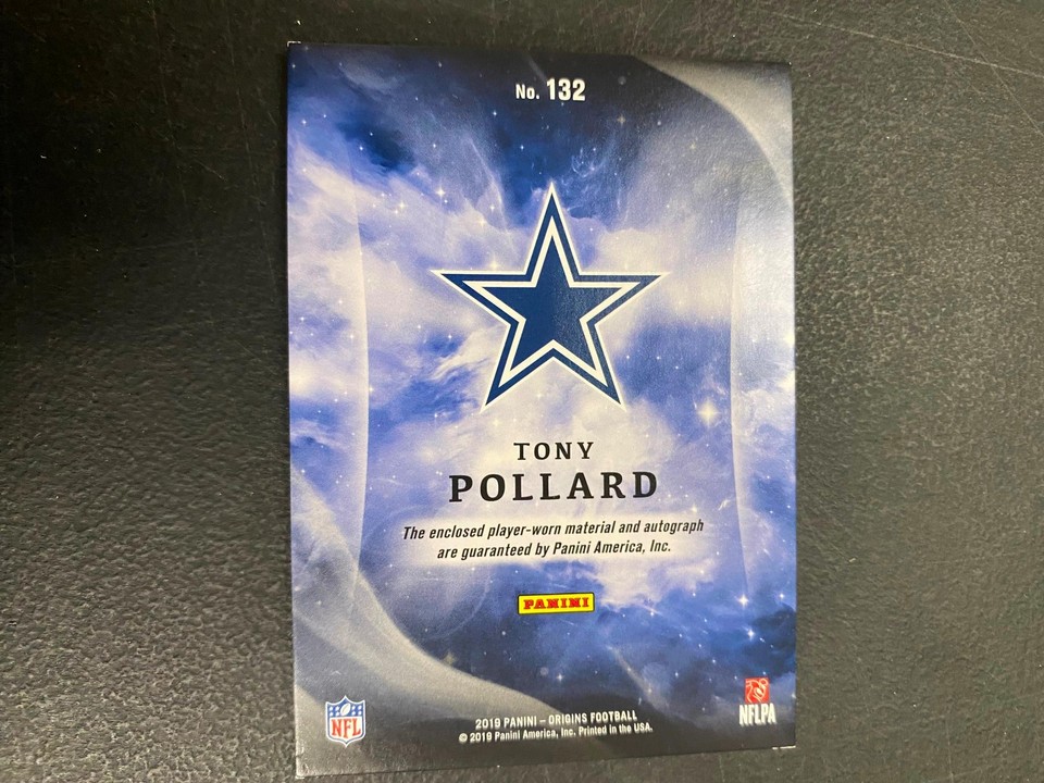 Tony Pollard 2019 Panini Origins Auto Autograph Jersey Rookie Cowboys ...