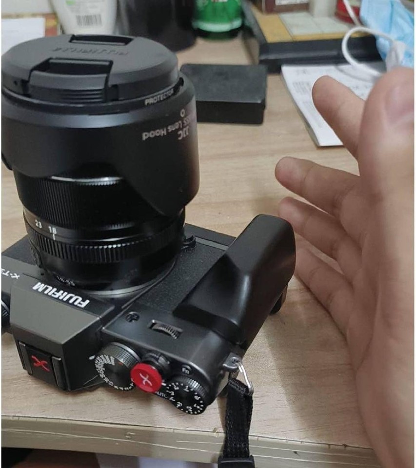 Ebony metal grip for FUJIFILM XT30 II, bottom opening, battery ...