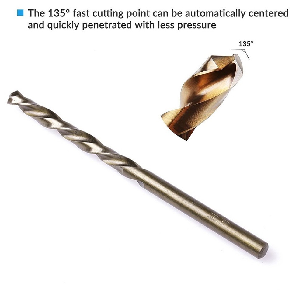 Drill Bit 135 Degree Split Point Tip HSS-Co Drill Bit Set For High ...