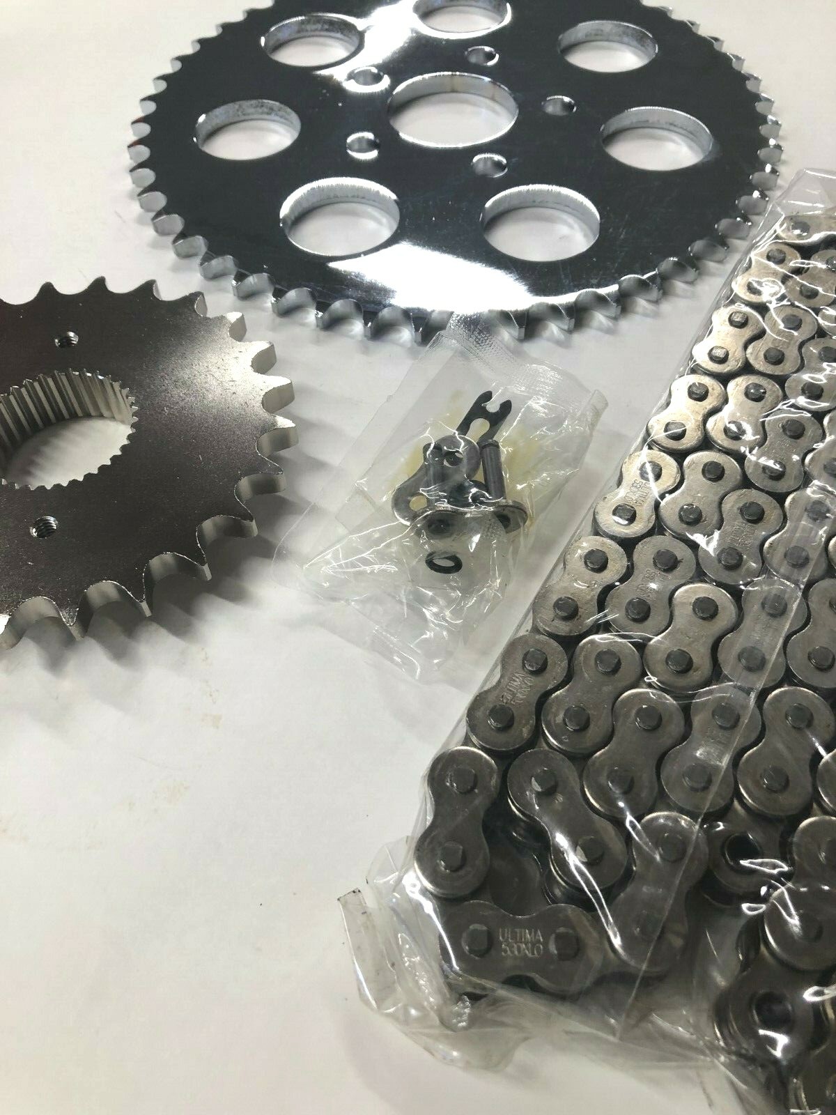 Silver Chain Drive Sprocket Conversion Kit For 5 Speed Harley Softail ...