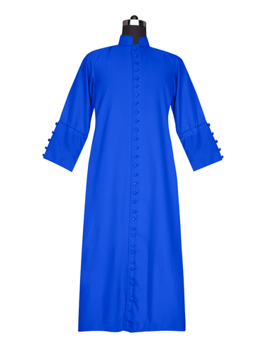 Blue Roman Cassock with Rabat Collar | eBay