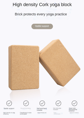High Density Cork Blocks Solid Natural Yoga Brick High Density Cork