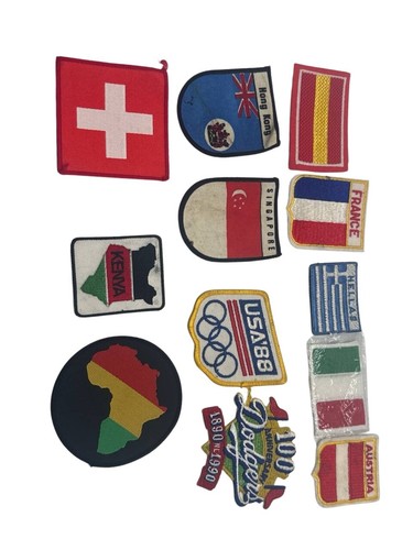 Vintage Assorted Country Flag Olympic Patches Collection Lot of 12 | eBay