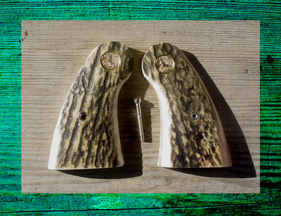 COLT PYTHON STAG GRIPS plus Official Police w/ Gold Colt Medallions | eBay