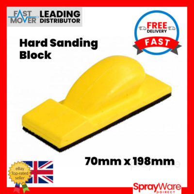 Fast Mover Hand Sanding Block 70x198MM Hard Plastic Rigid Hook & Loop ...