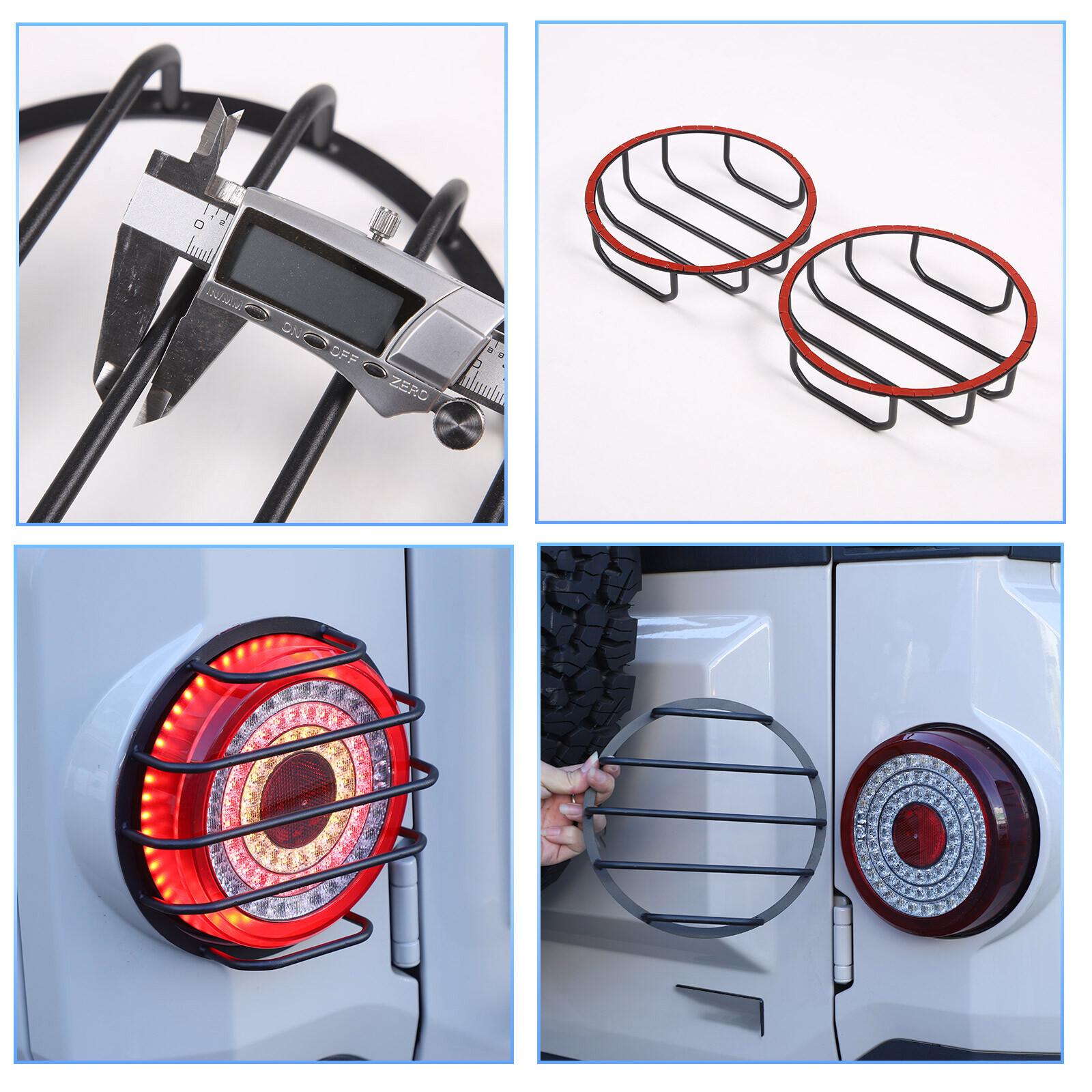 Matte Black Front & Rear Head Tail Light Surround Trim For Ineos ...