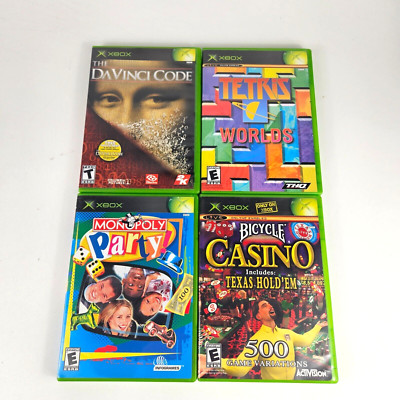 Original Xbox Da Vinci Code Tetris Worlds Monopoly Party Bicycle Casino ...