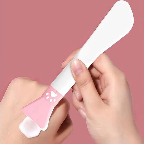 Double-Head Silicone Face Mask Brush Facial Mud Applicator Scraper ...