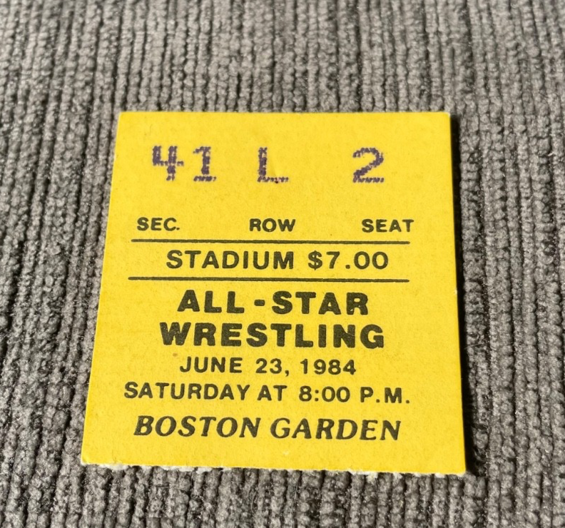 WWF June 23, 1984 At Boston Garden Ticket Stub Sgt. Slaughter Vs Iron ...