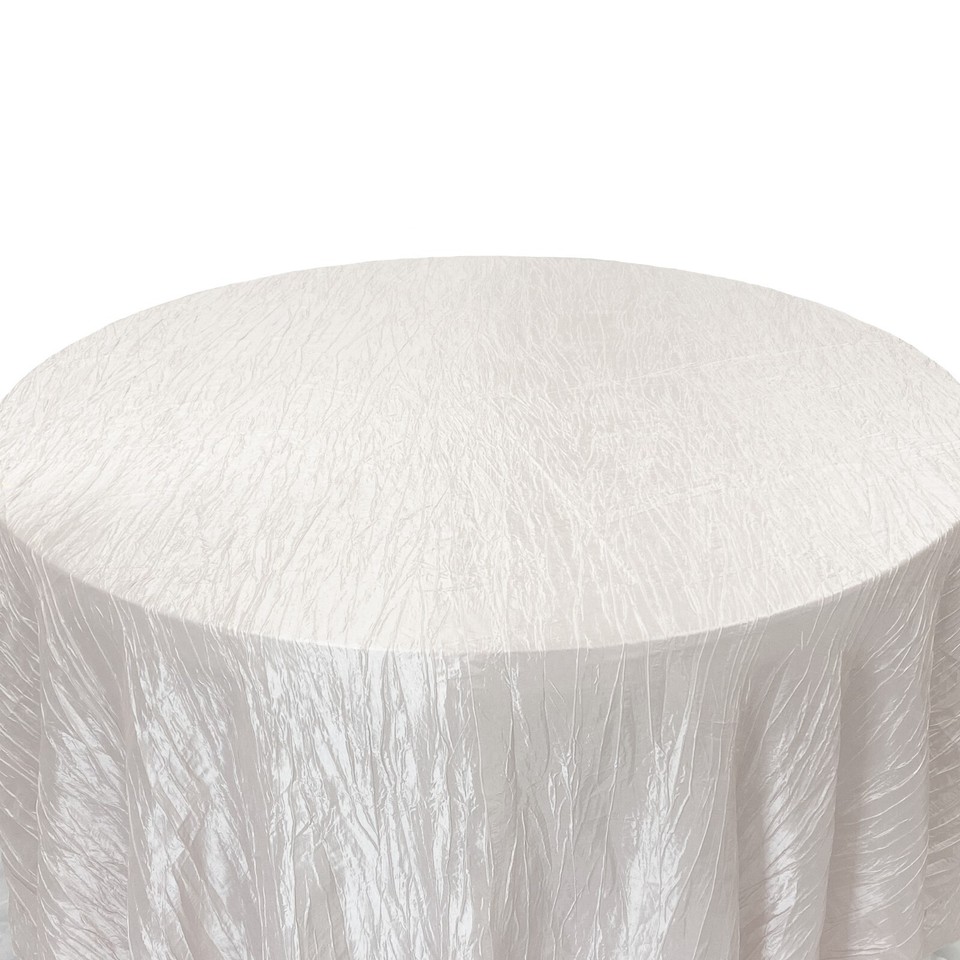 Crinkle Taffeta Tablecloth for Round Tables Crushed Cloths for Weddings ...