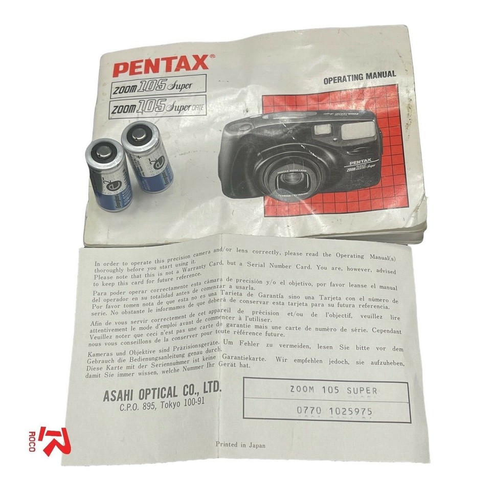 Pentax Zoom 105 Super 35mm Film Camera Point & Shoot Camera Built N ...