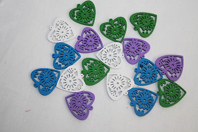 Filigree Cut Out Wooden Hearts Pack of 16 Decorative Craft Accessory | eBay