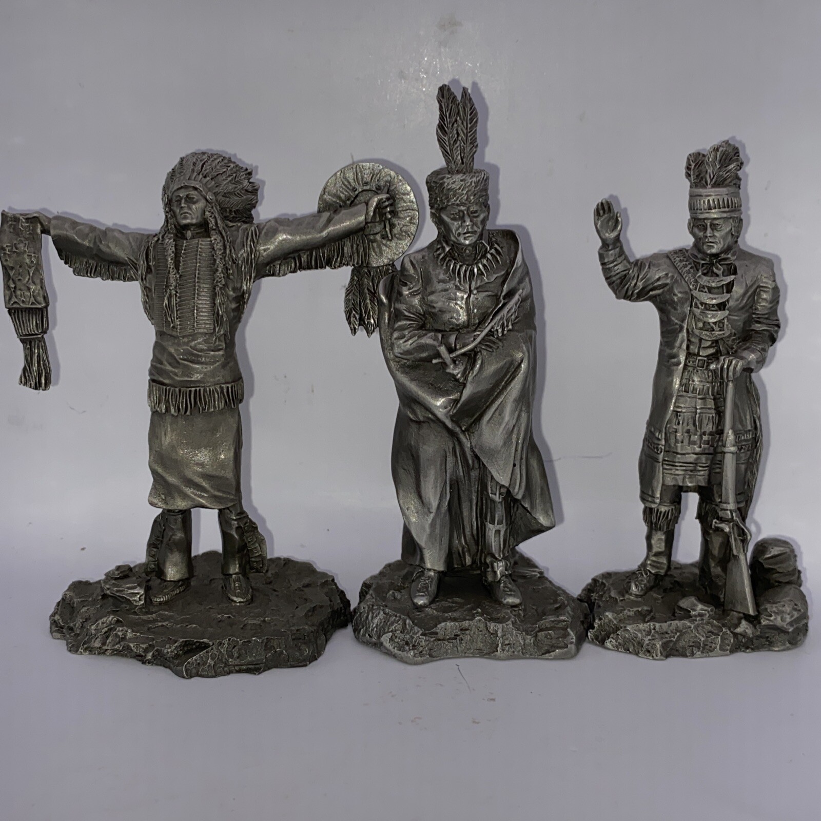 Franklin Mint THE NOBLE AMERICANS Fine Pewter Figurines Lot Of 3-B11 | eBay