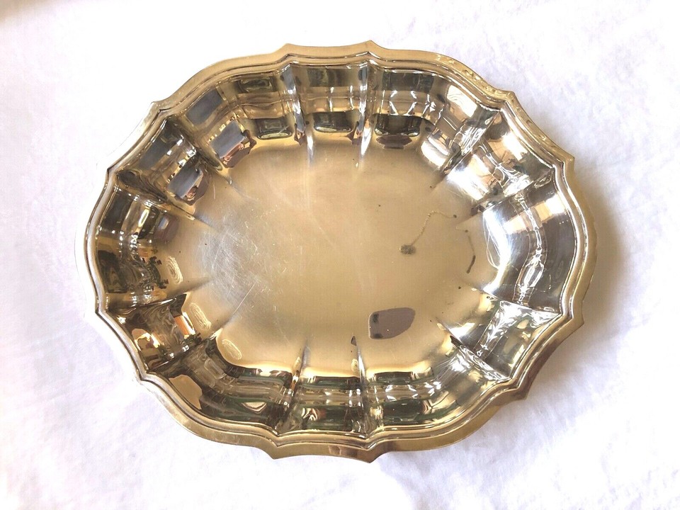 VTG Mid Century silver plated Oval scalloped Server bowl dish | eBay