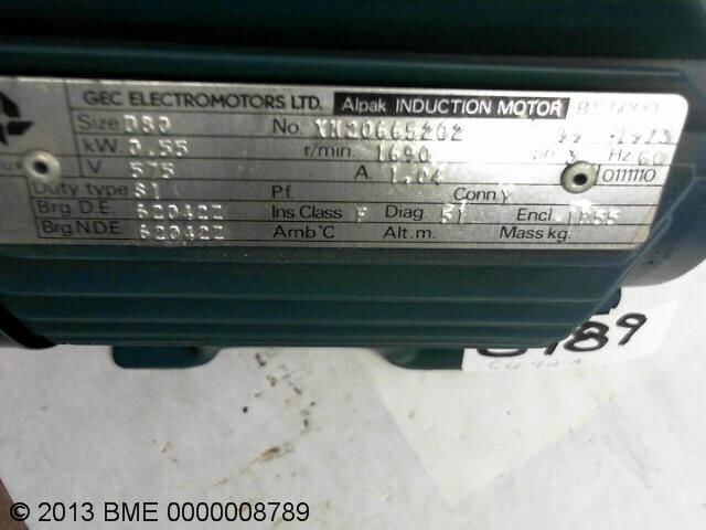 Gec Electromotors Ltd. Motors 575 V Xm20665202 0.55 KW | eBay