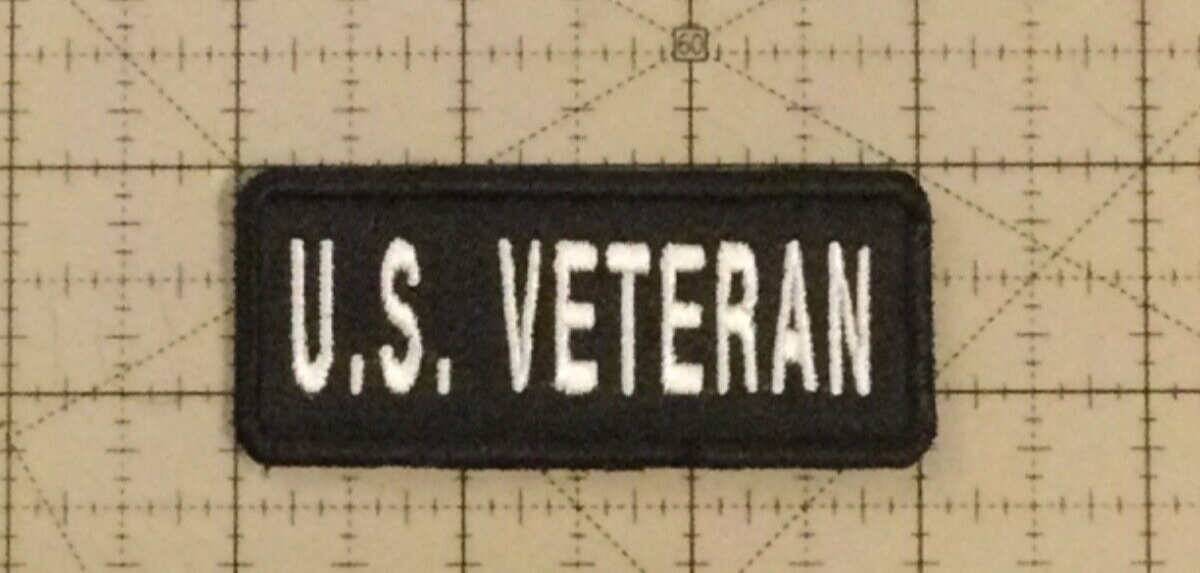 U.S. Veteran biker patch motorcycle embroidered WHITE black | eBay