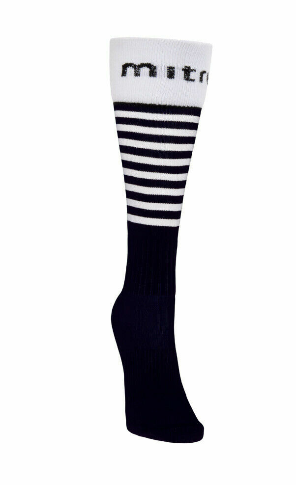 Mitre Junior Soccer Socks (Shoe Size 0-2) Black & White 100% Nylon NWT ...