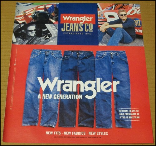2004 Dale Earnhardt Jr. Wrangler Jeans Print Ad Advertisement 10" x 12 ...