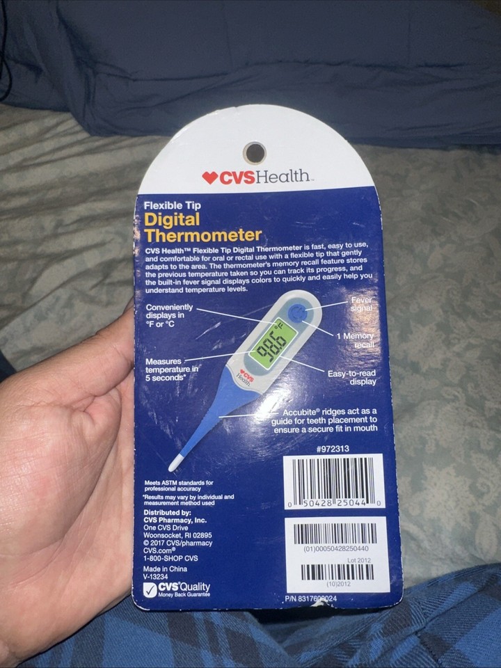 CVS Health Flexible Tip Digital Thermometer Accubite Ridges Large ...