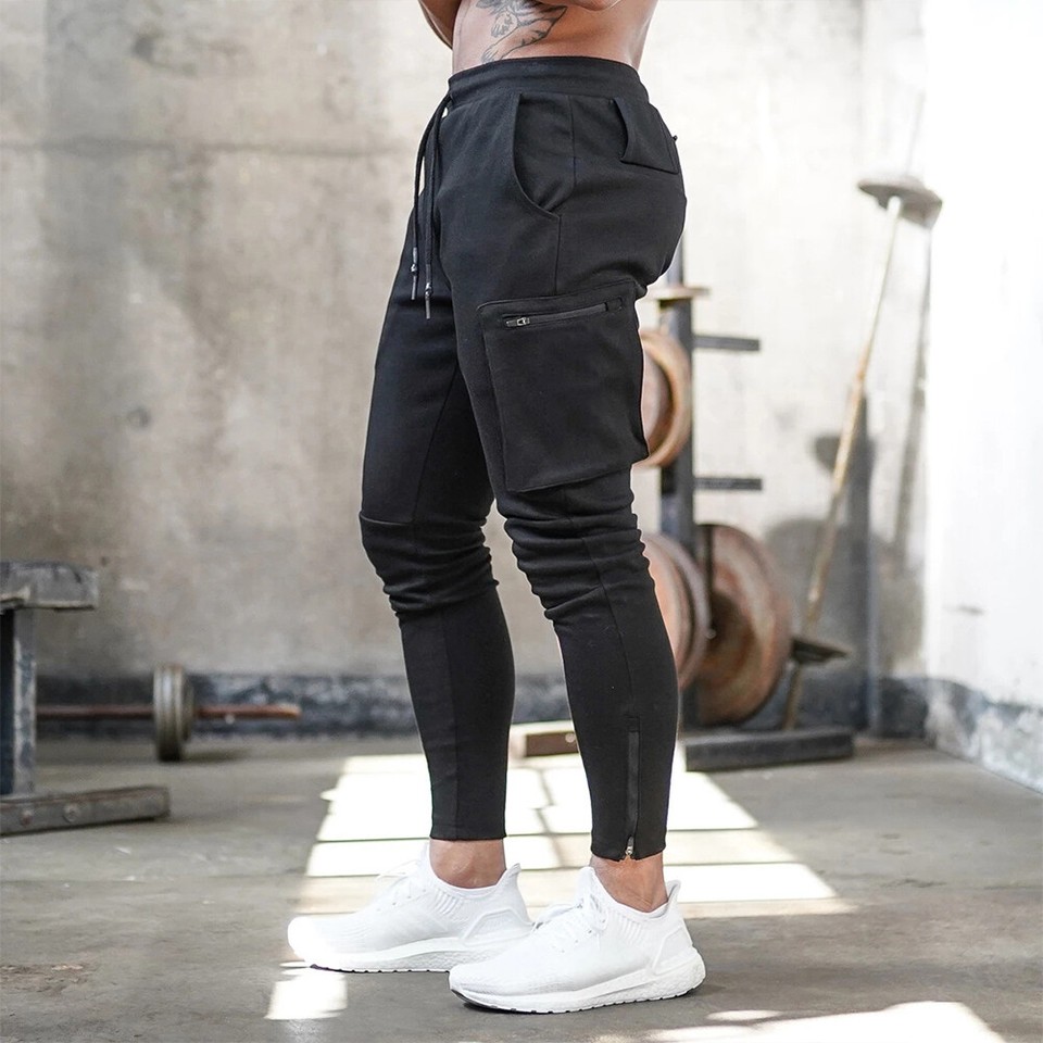 US Man's Training Bodybuilding Sports Fitness Sweatpants Jogger Gym ...