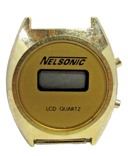 Vintage Nelsonic LCD Digital Watch Gold Tone Untested #B12 | eBay