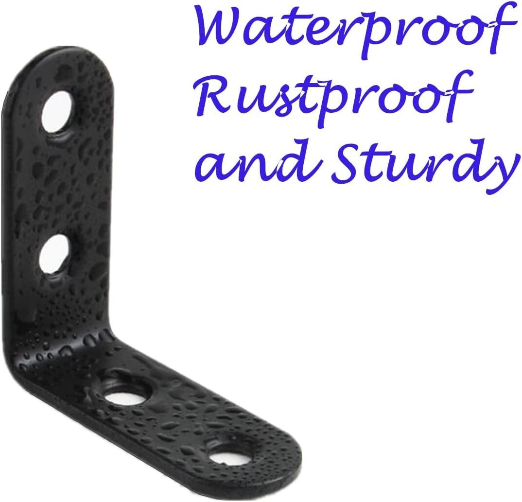 24 Packs Black L Bracket 40 X40Mm Corner Braces, Small Angel Bracket ...