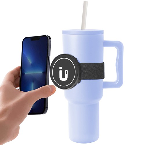 Water bottle phone holder with metal ring, magnetic for iPhone and ...