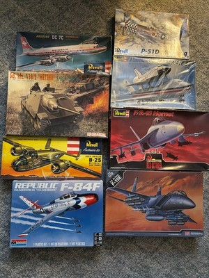 LOT OF 8 AIRPLANE & MILITARY MODEL KITS SOME SEALED ALL COMPLETE ...
