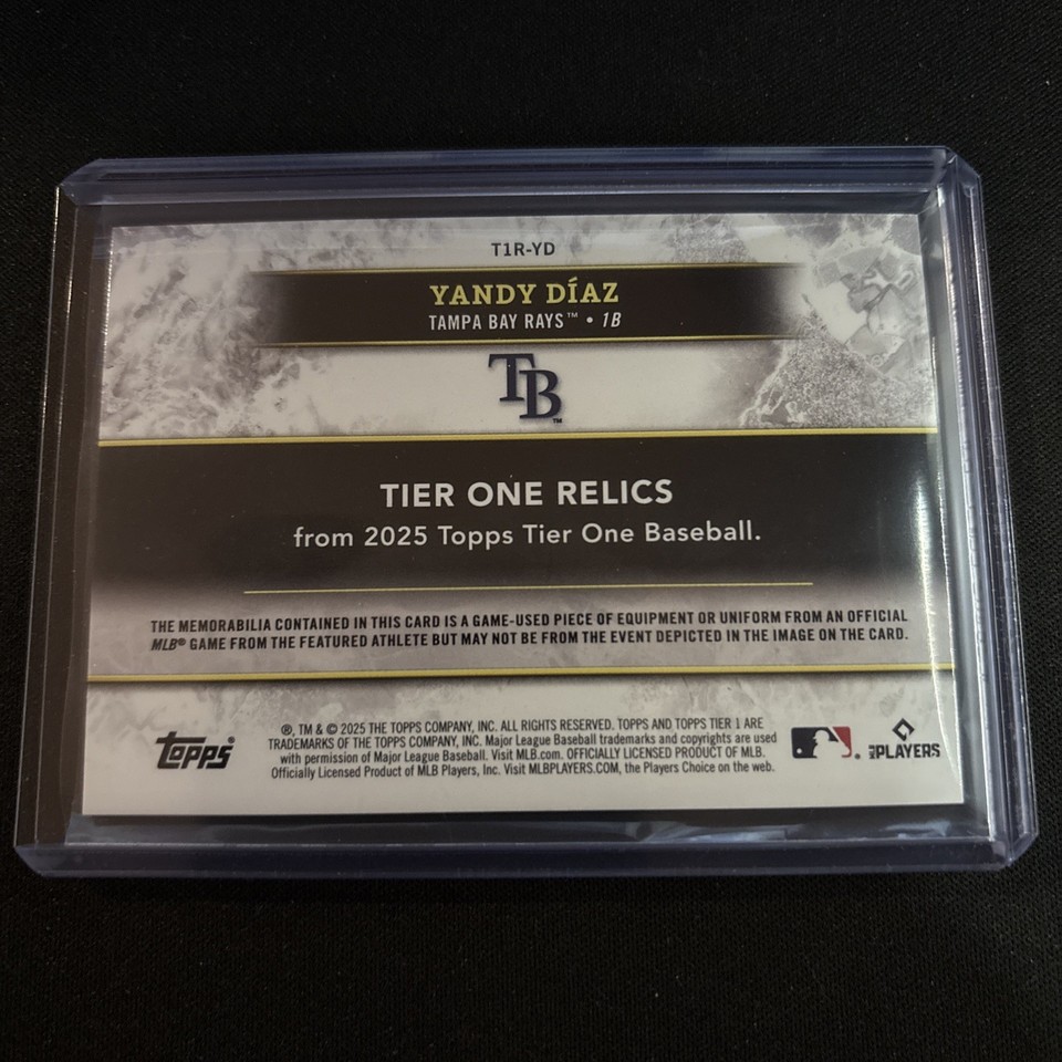 🔥Yandy Diaz 2025 Topps Tier One #T1R-YD Tier One Relics Purple 085/149 ...