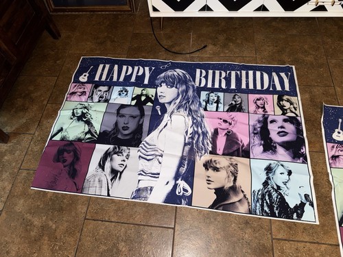Lot Of 2 - Taylor Swift Happy Birthday Banner 60"x40" Backdrop | eBay