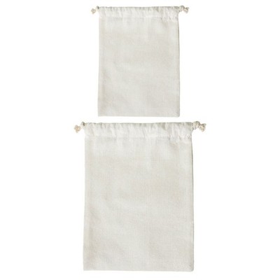 2 Pcs Cotton Linen Drawstring Storage Bags For Household Flour And Rice ...