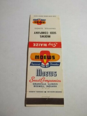 Matchbook Cover Moews Seed Co Say Maize Granville IL & Boswell IN #207 ...