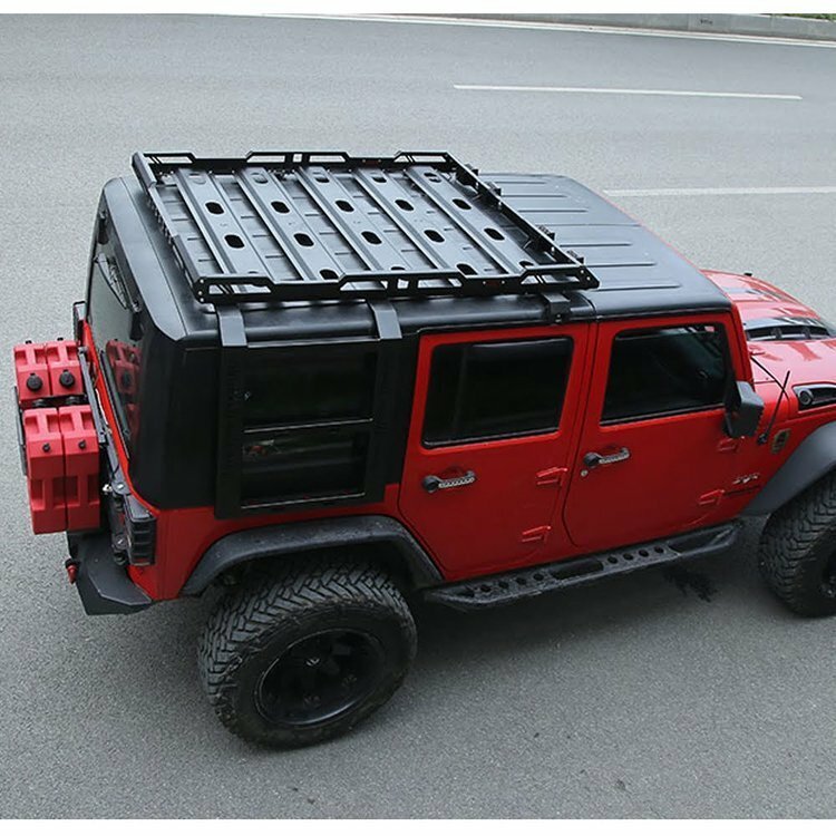 For 07-17 Jeep Wrangler JK 4 Doors Roof Rack +2 Side Ladders Carbon ...