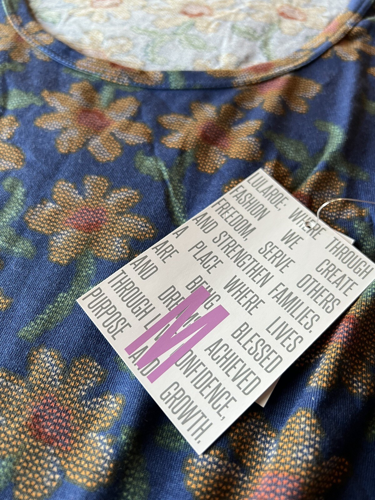 Lularoe Women Nicole Dress Blue Gold Marigold Daisy Vintage Medium 10/ ...