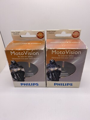 2 pc Philips 9003MSV1 H4 MotoVision Headlight Bulbs for Electrical ...