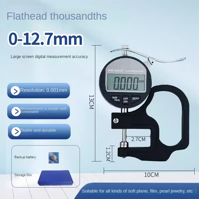 High Precision Digital Micrometer 0.001 Thickness Gauge Caliper ...