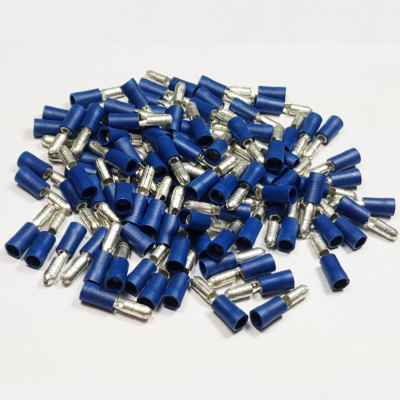 Insulated Male Blue Bullet Terminal Connector Terminals Crimp ...