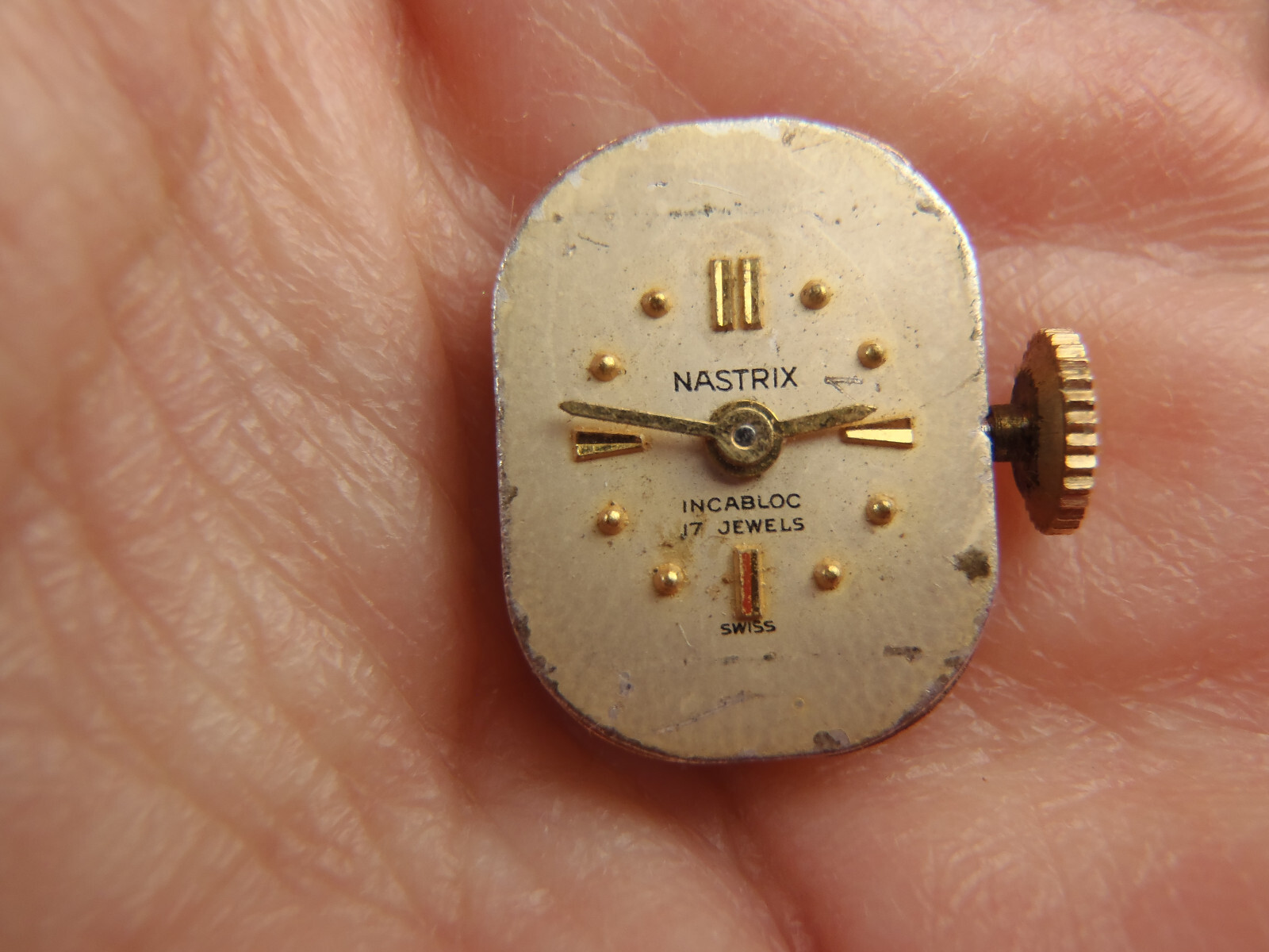 Nastrix HYQ Hilton Watch Co Watch Movement Dial Hands Crown 17J Running ...