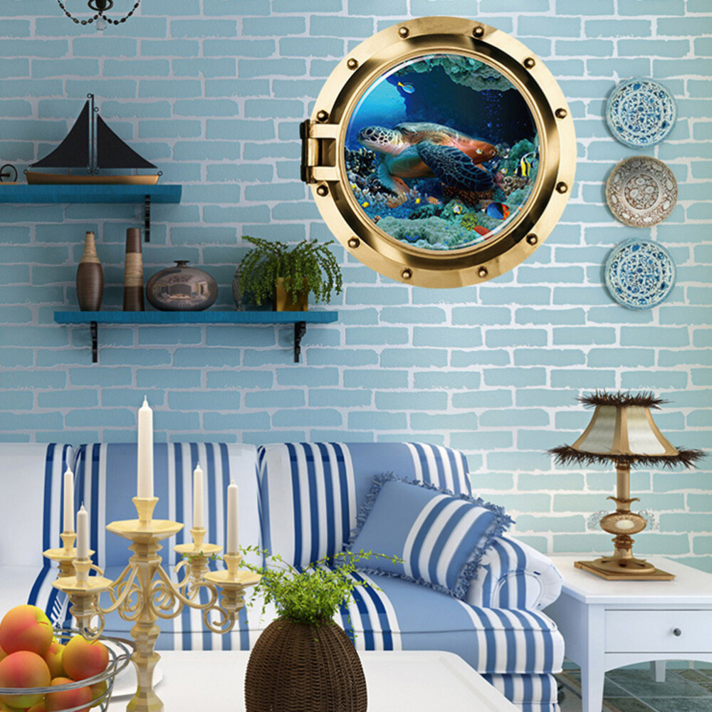 Sticker for Bedroom Window Home Decoration Turtle Submarine | eBay