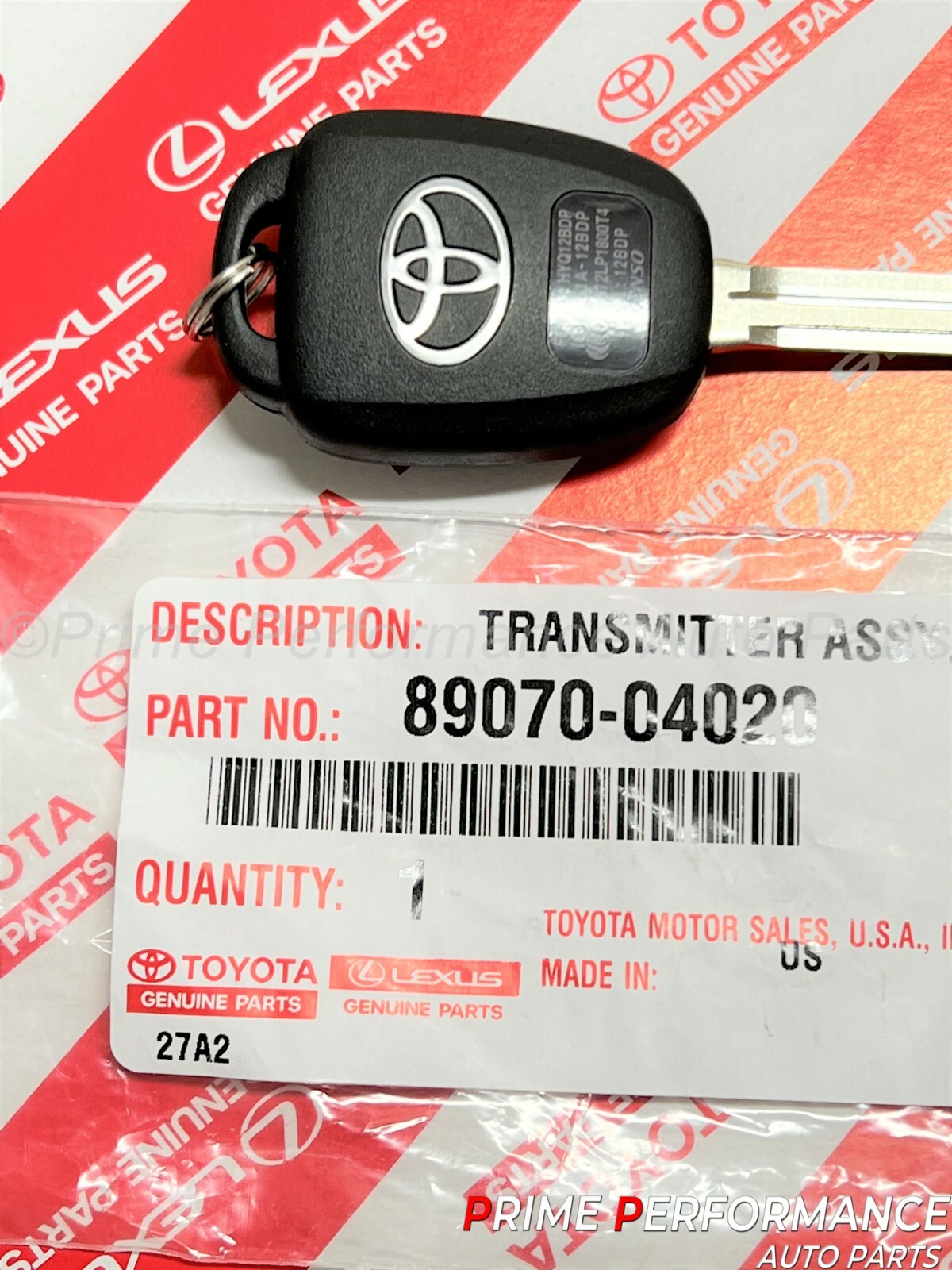 Toyota Tacoma 2016-2022 H-Chip Blank Remote Key Genuine 89070-04020 ...