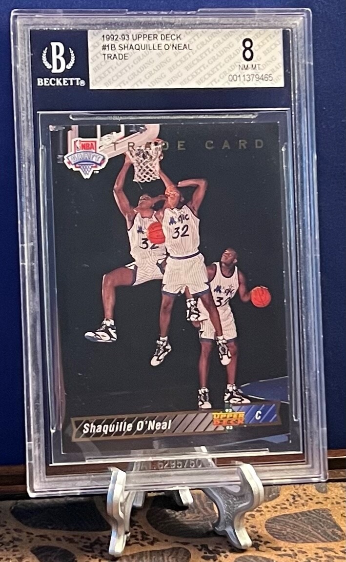 1992-1993 Upper Deck BKB #1B Shaquille Shaq O'Neal RC Trade Card BGS 8 ...