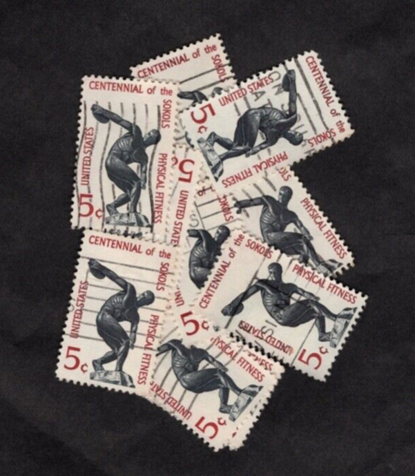 100+ #1262 Physical Fitness - Sokol Commemorative Stamps, 5 cent, Used ...