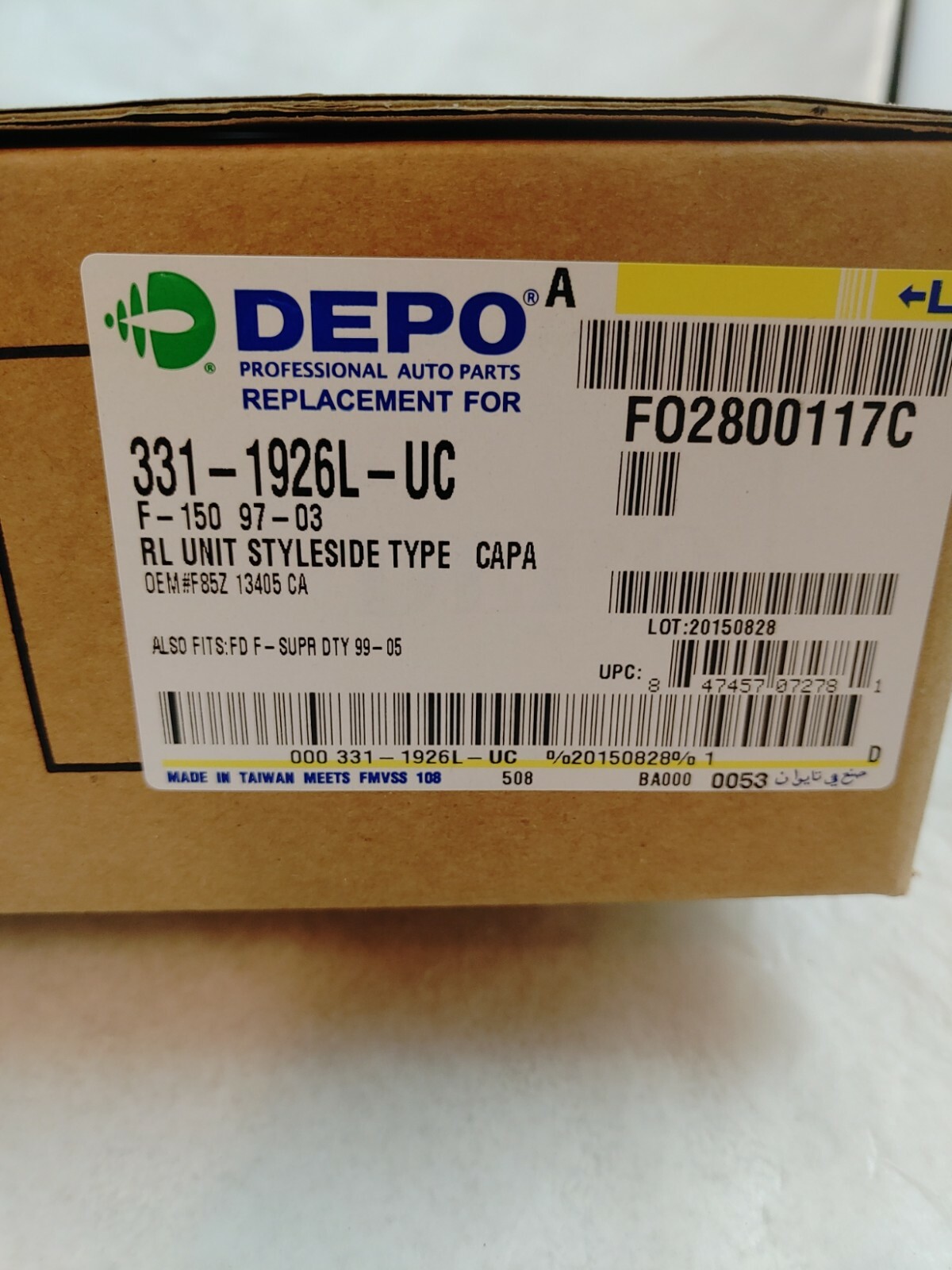 DEPO 331-1926L-US Replacement Driver Side Tail Light For 97-03 F-150 ...