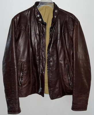 Vintage Schott 157 Brown Cafe Racer Leather Motorcycle Jacket Size 42 ...