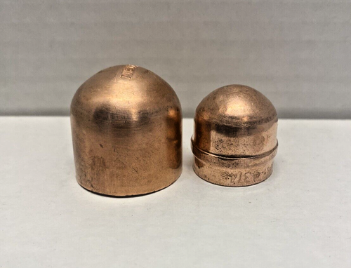 2 Copper Caps For Lead Filled Flintknapping Boppers 1" and 3/4" Flint ...