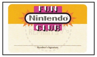 NINTENDO FUN CLUB CARD - VINTAGE REPRINT | eBay