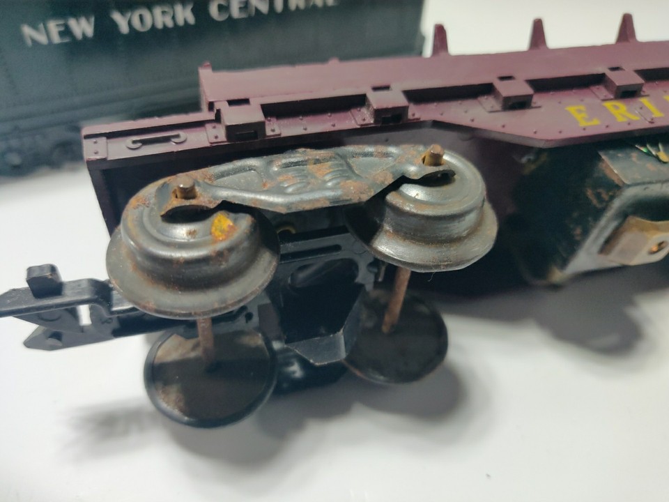 Marx Train original Erie log dumping flatcar and Tenders. For parts ...